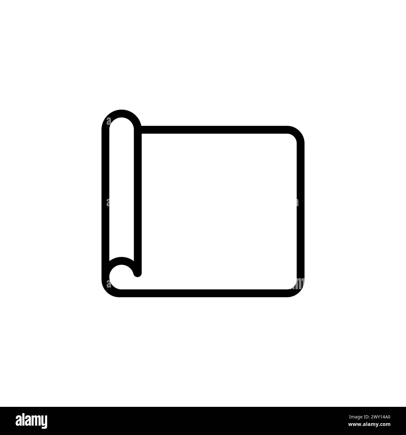 Rolled Sheet Paper flat vector icon. Simple solid symbol isolated on white background Stock ...