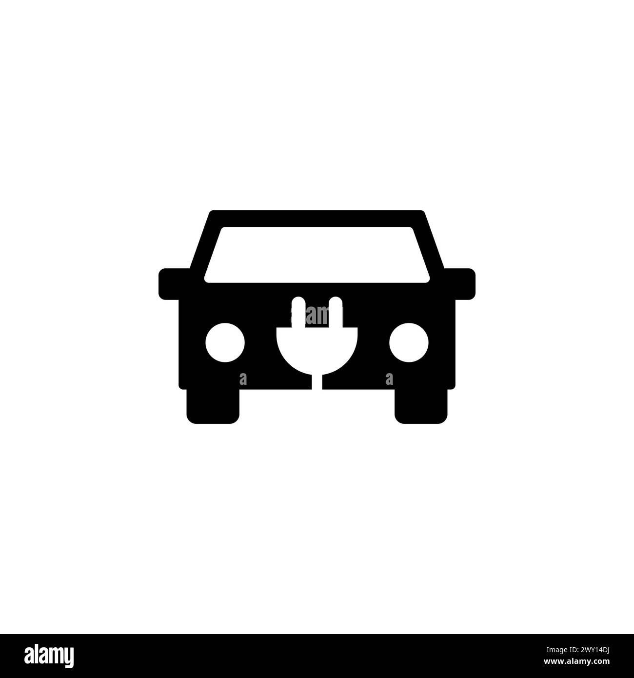 Electric Energy Car flat vector icon. Simple solid symbol isolated on ...