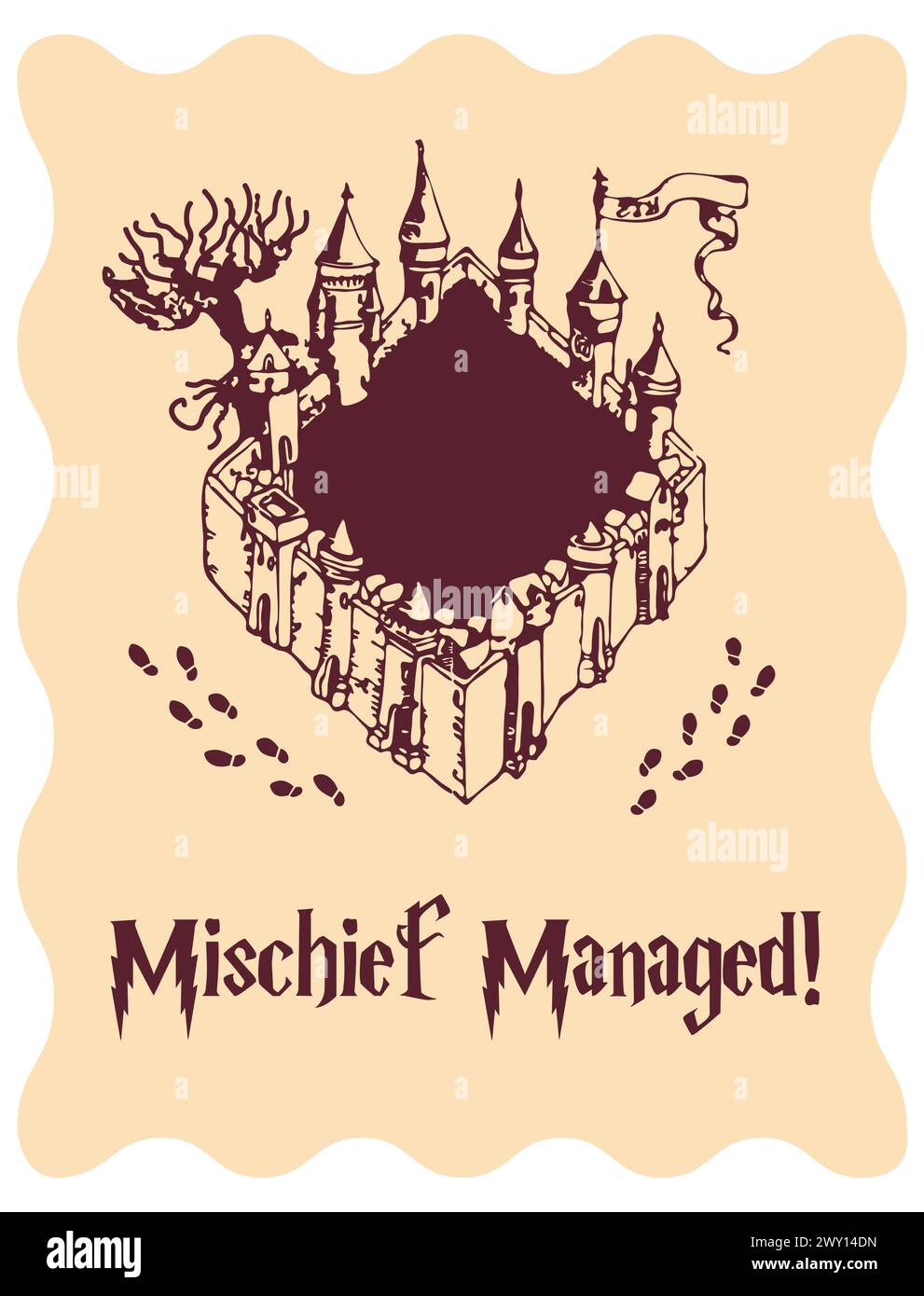 Magic school poster, quote from a book about a boy wizard Stock Vector ...