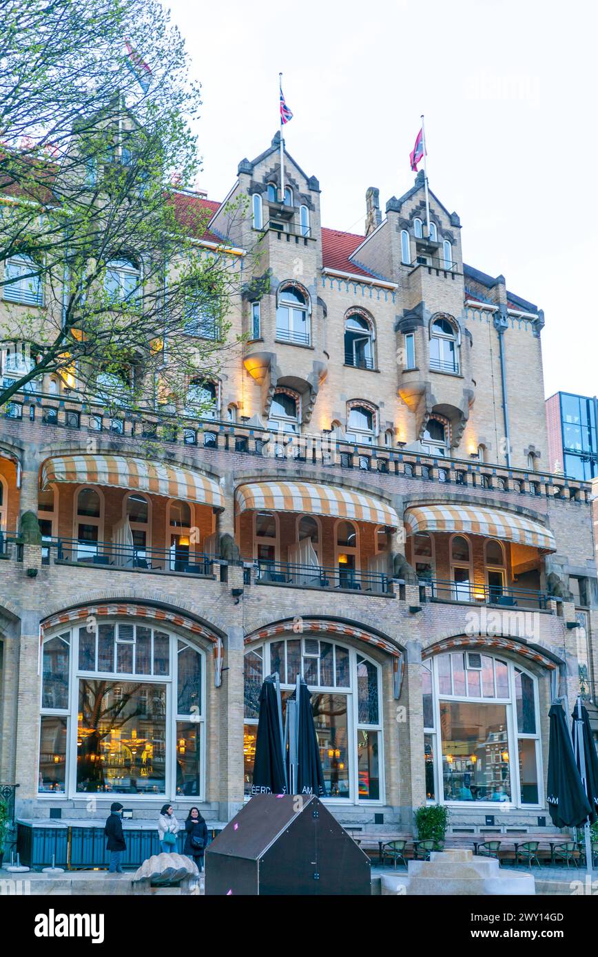 amsterdam, netherlands, 28 march 2024, art deco building american hotel ...