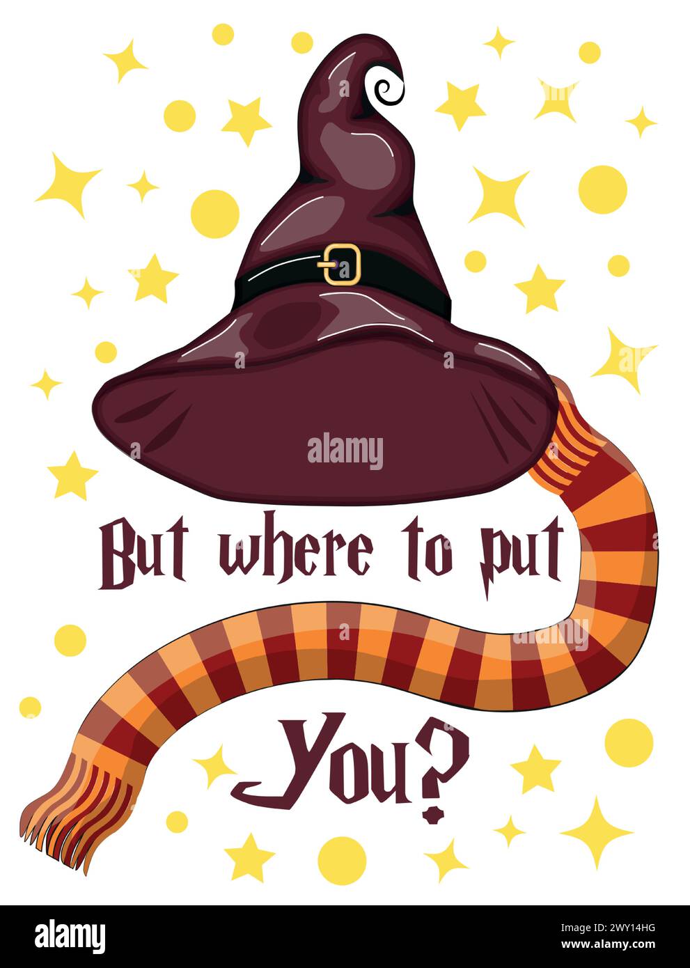 Magic school poster, quote from a book about a boy wizard Stock Vector ...