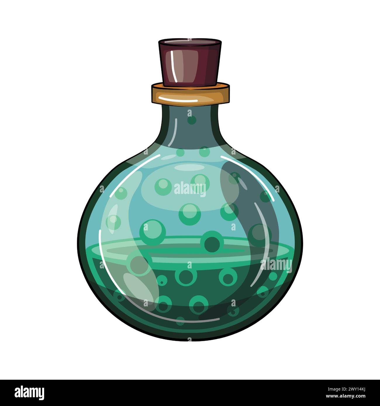 Halloween witchcraft and magic items, game resources. Bottle of potion ...