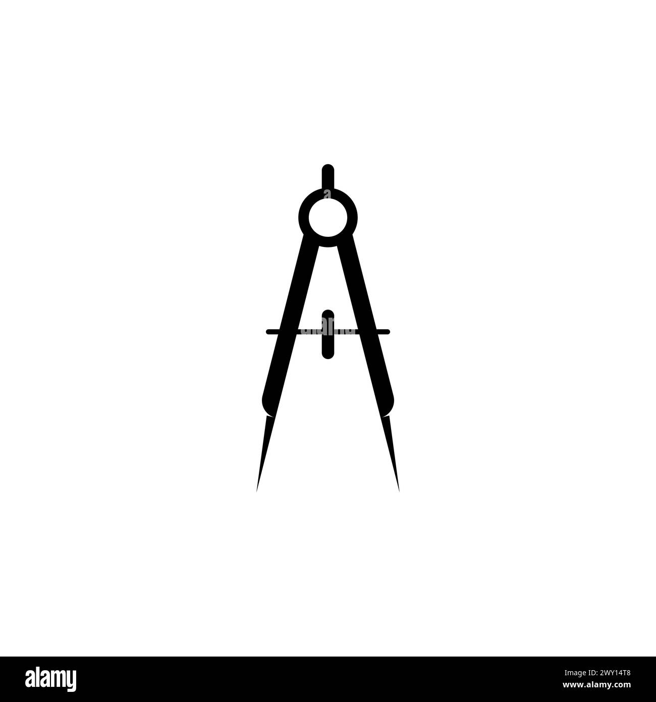 Pair Compasses for Navigation flat vector icon. Simple solid symbol ...