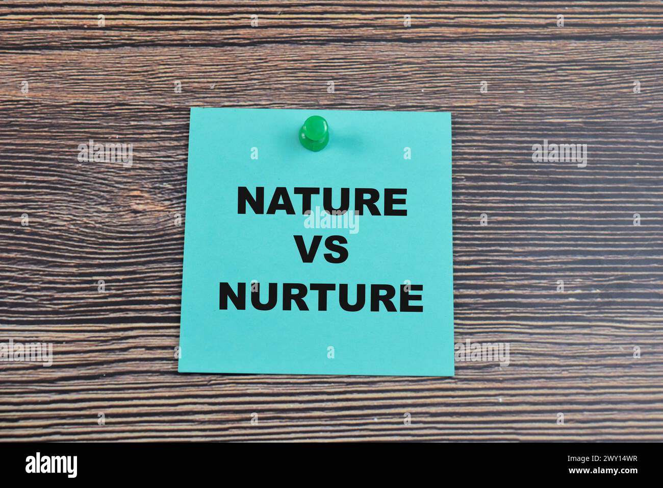 Concept of Nature vs Nurture write on sticky notes isolated on Wooden ...