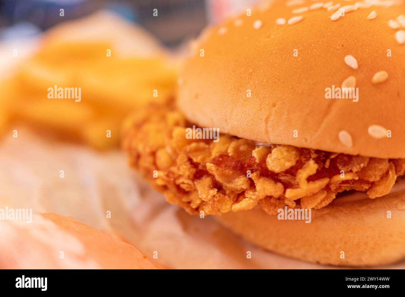 Ourense, Spain 09 30 2023: Crispy chicken menu, Burger King chain fast ...