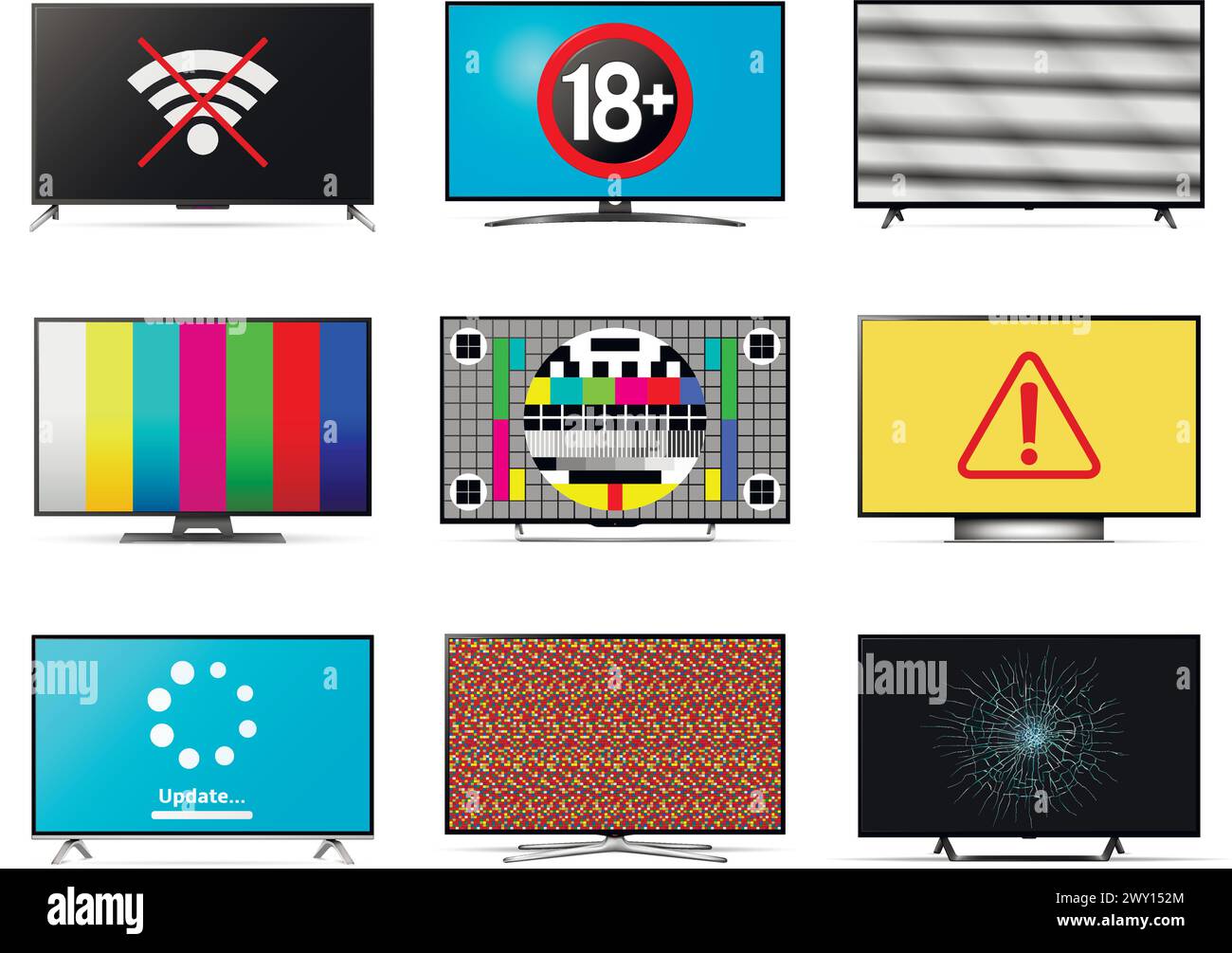 Not working tv set isolated on white background Stock Vector Image ...