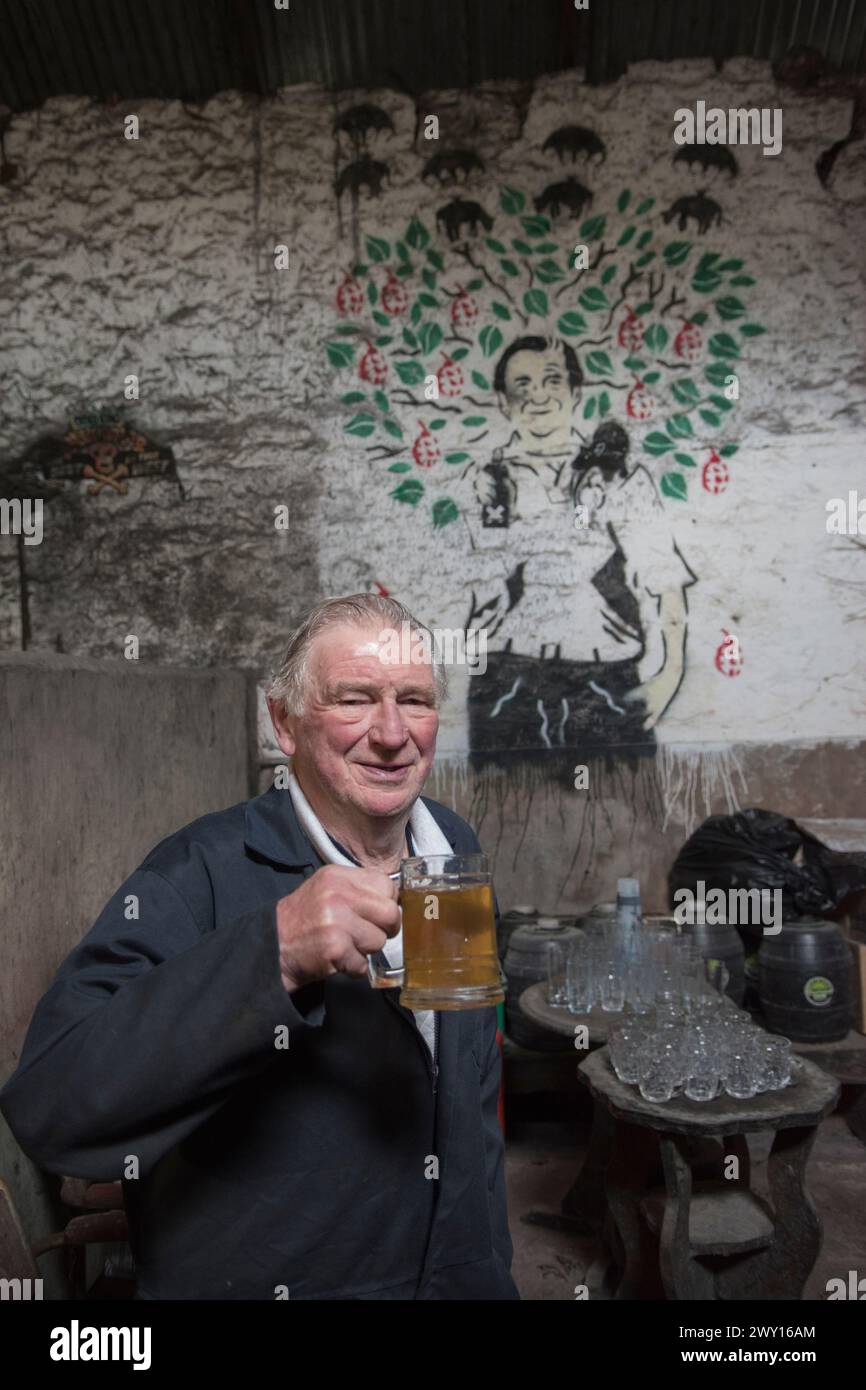 Roger Wilkins a traditional old fashioned cider farmer standing in ...