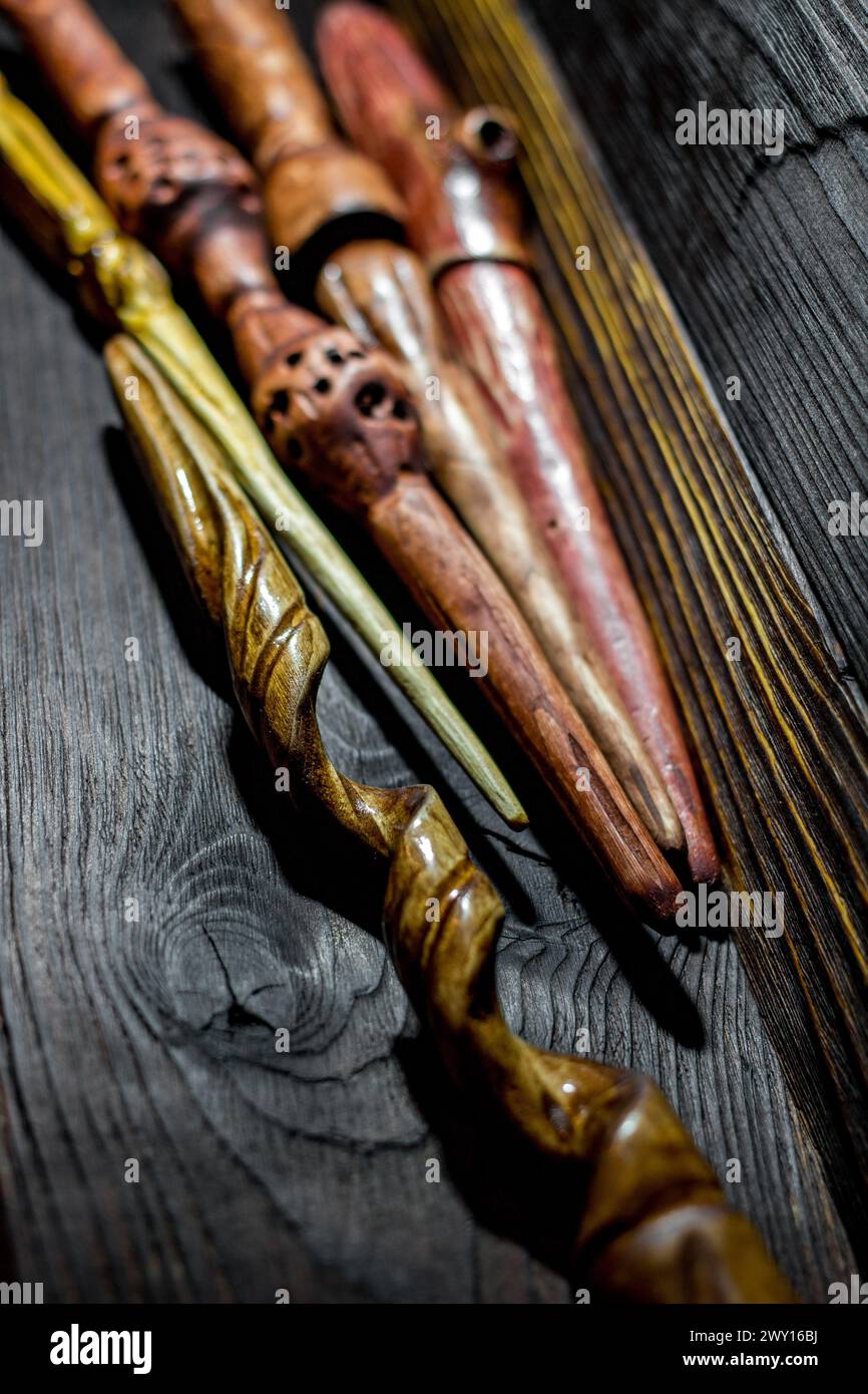 Collection of homemade magic wands Stock Photo - Alamy