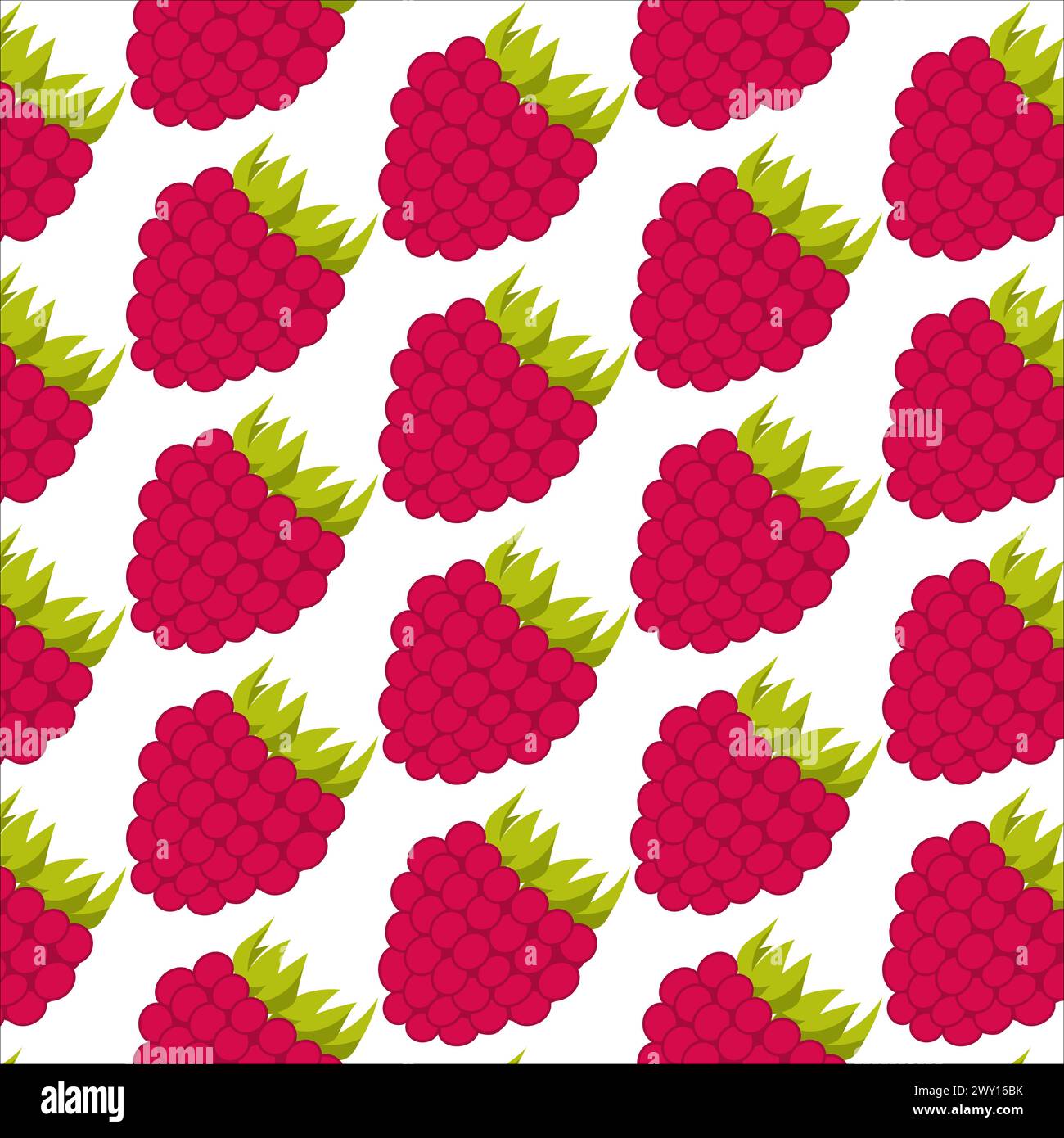 Raspberry seamless vector pattern. Fruits and berries background ...