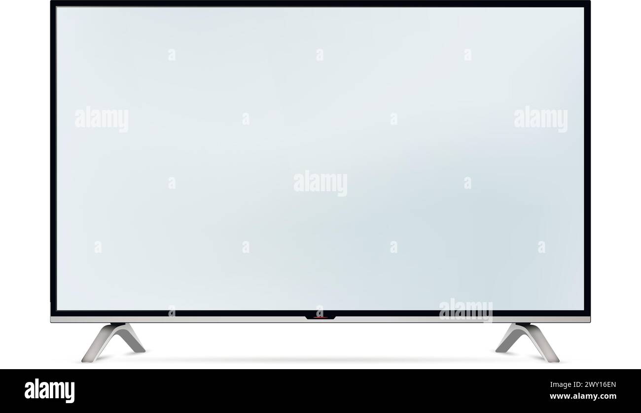 Smart tv led screen mockup isolated on white background. Vector ...