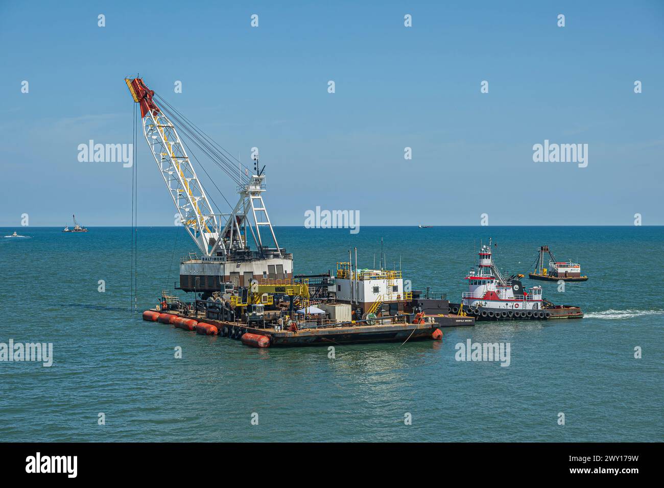 Port Canaveral, Florida, USA - July 30, 2023: Tall crane and machnery ...