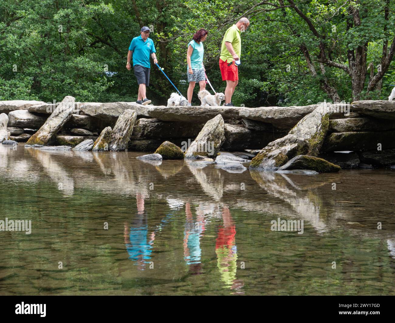 Tarr Steps Clapper Bridge, Exmoor, Somerset, England, UK Stock Photo ...