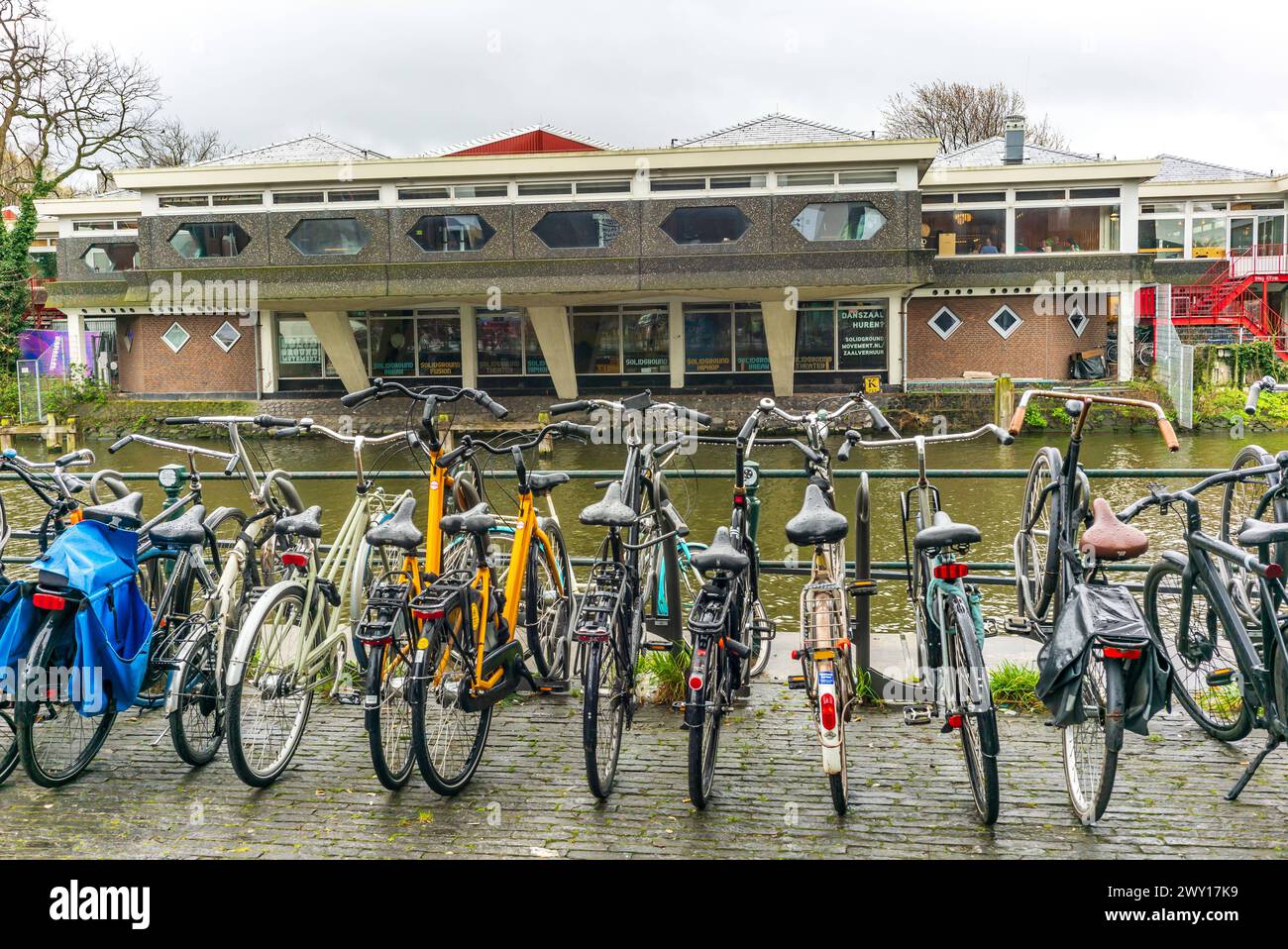 amsterdam, netherlands, 28 march 2024, bicycles in front of culture ...