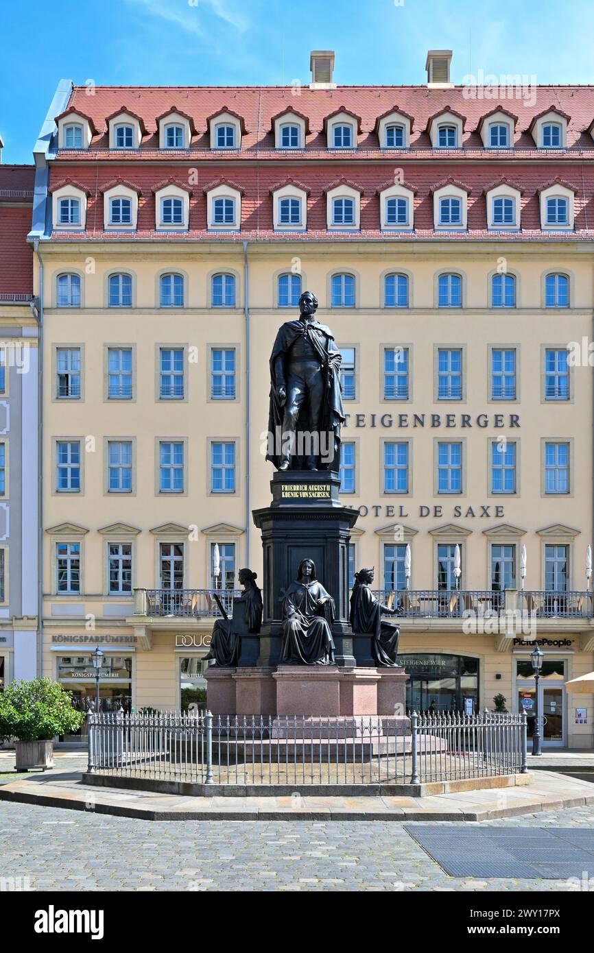 Dresden, Germany - Jul 8, 2023: Statue of King Friedrich August II in ...