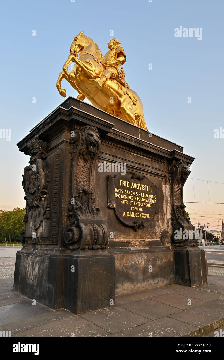 The Goldener Reiter (Golden Rider), a gilded equestrian statue of ...
