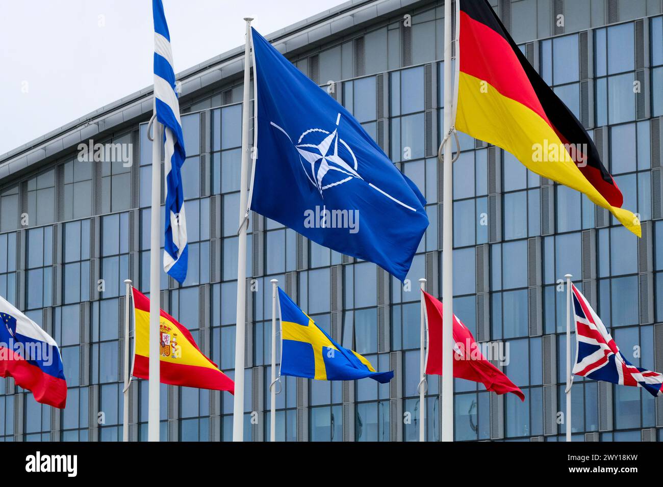 Nato member countries flags hi-res stock photography and images - Alamy