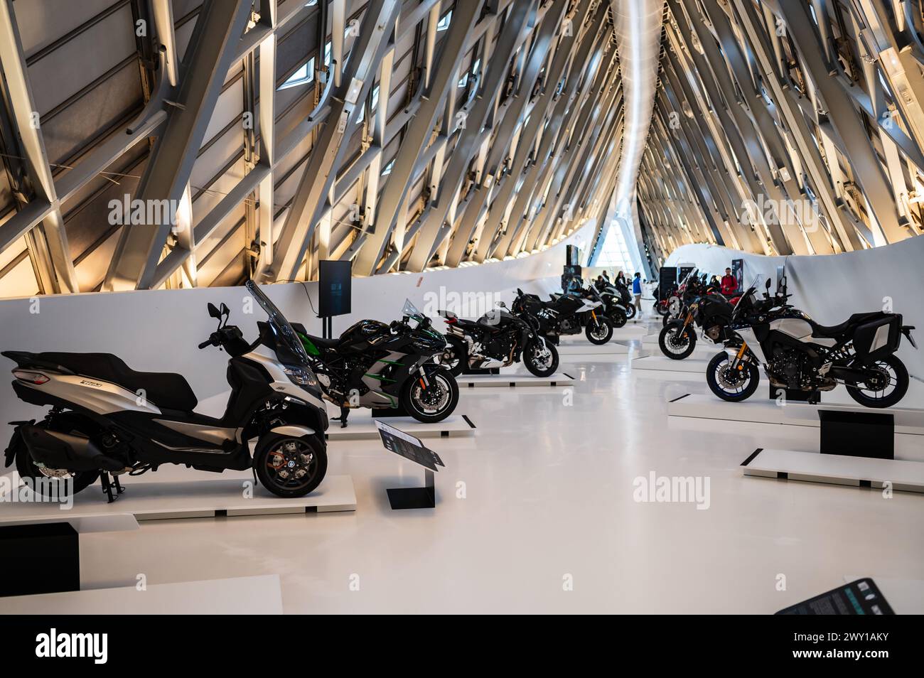 Motorbike exhibition at Mobility City Technology Museum in Zaha Hadid’s ...