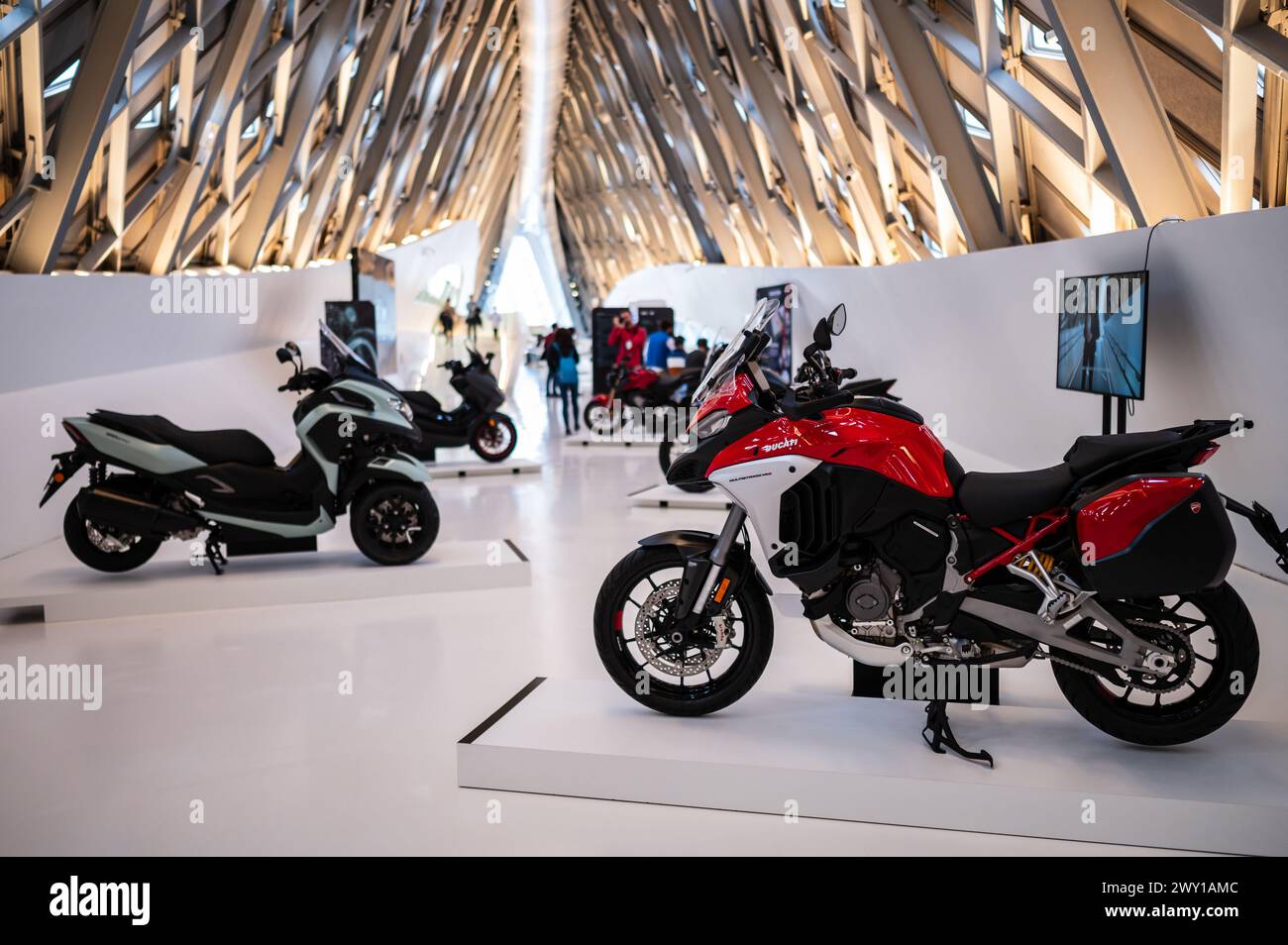 Motorbike exhibition at Mobility City Technology Museum in Zaha Hadid’s ...