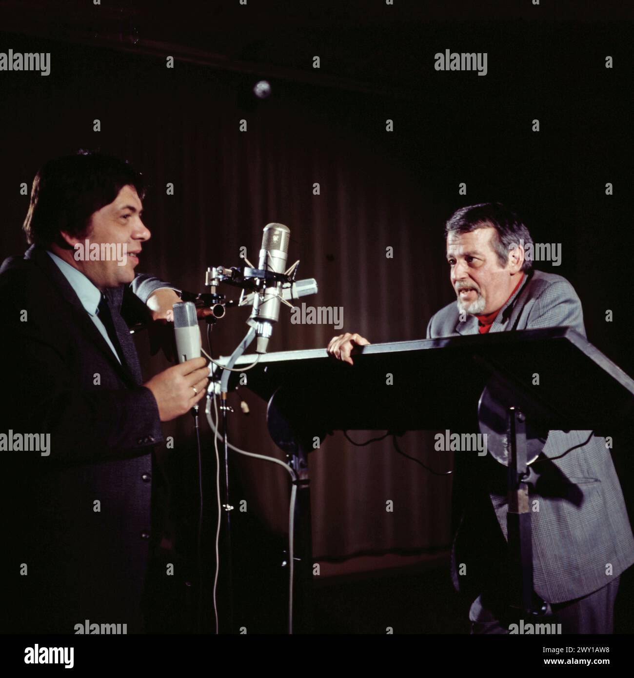 Durch Zufall frei, ZDF Fernsehsendung, 1974, Bild im Synchron-Studio ...