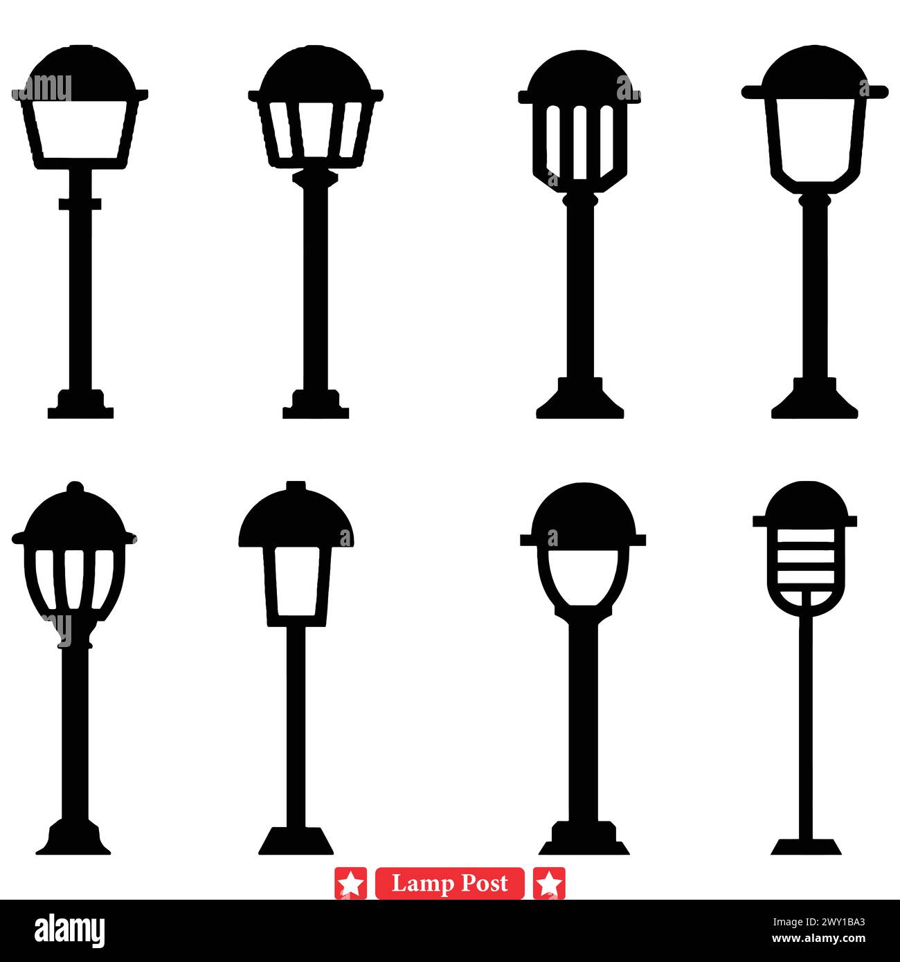 Public park lighting Stock Vector Images - Alamy