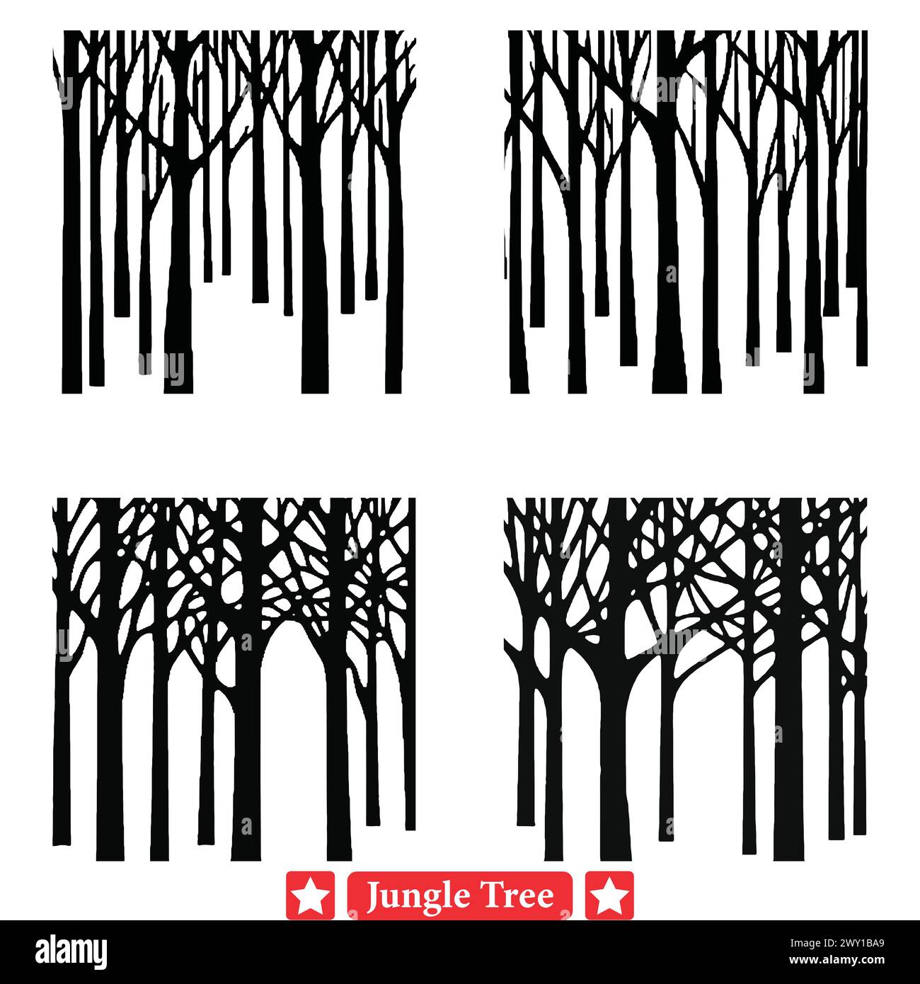 Deep Jungle Expedition Premium Vector Tree Silhouette Set Stock Vector ... Deep Jungle Expedition Premium Vector Tree Silhouette Set Stock Vector ...