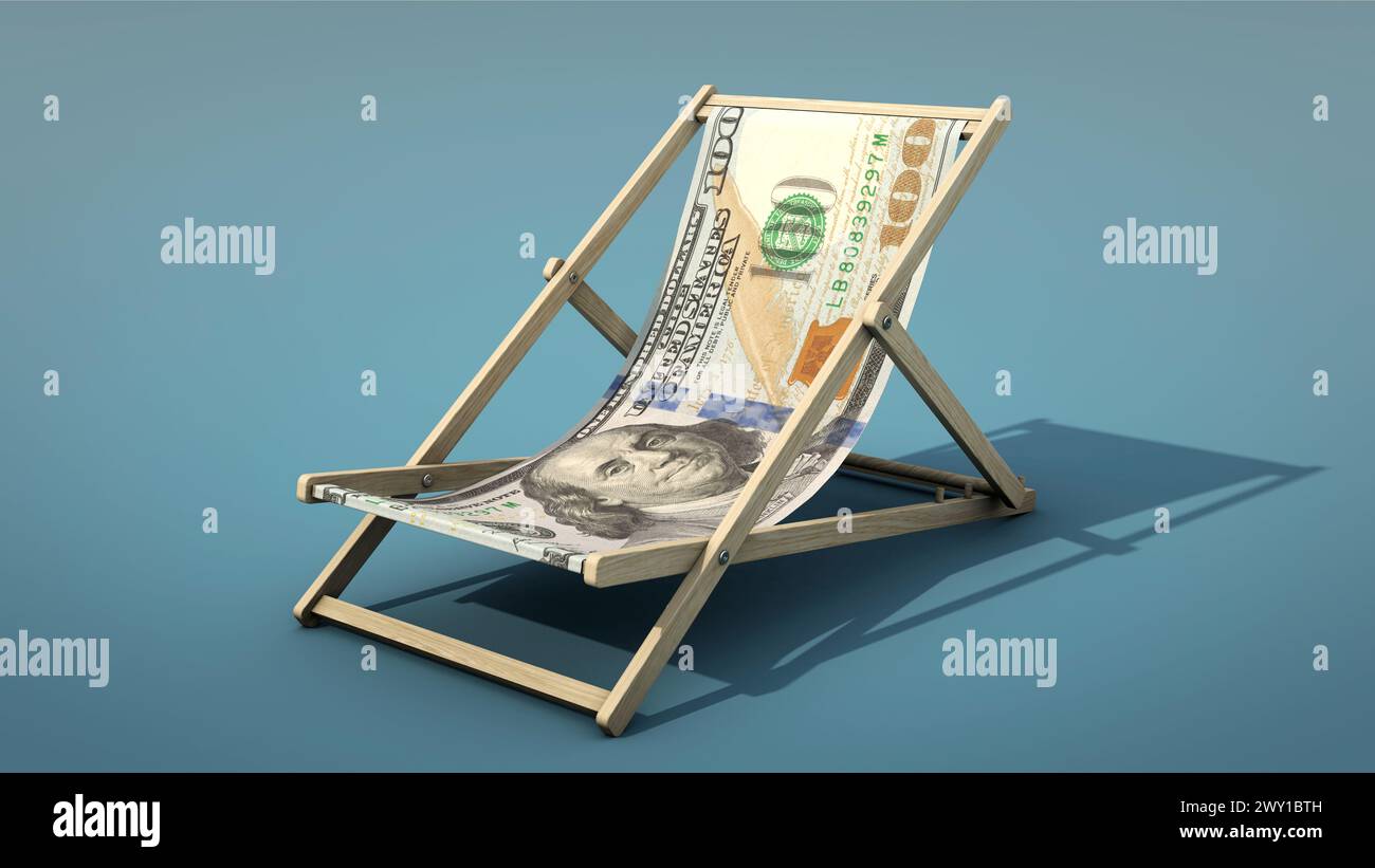 Deck chair made from 100 Dollar note Stock Photo - Alamy
