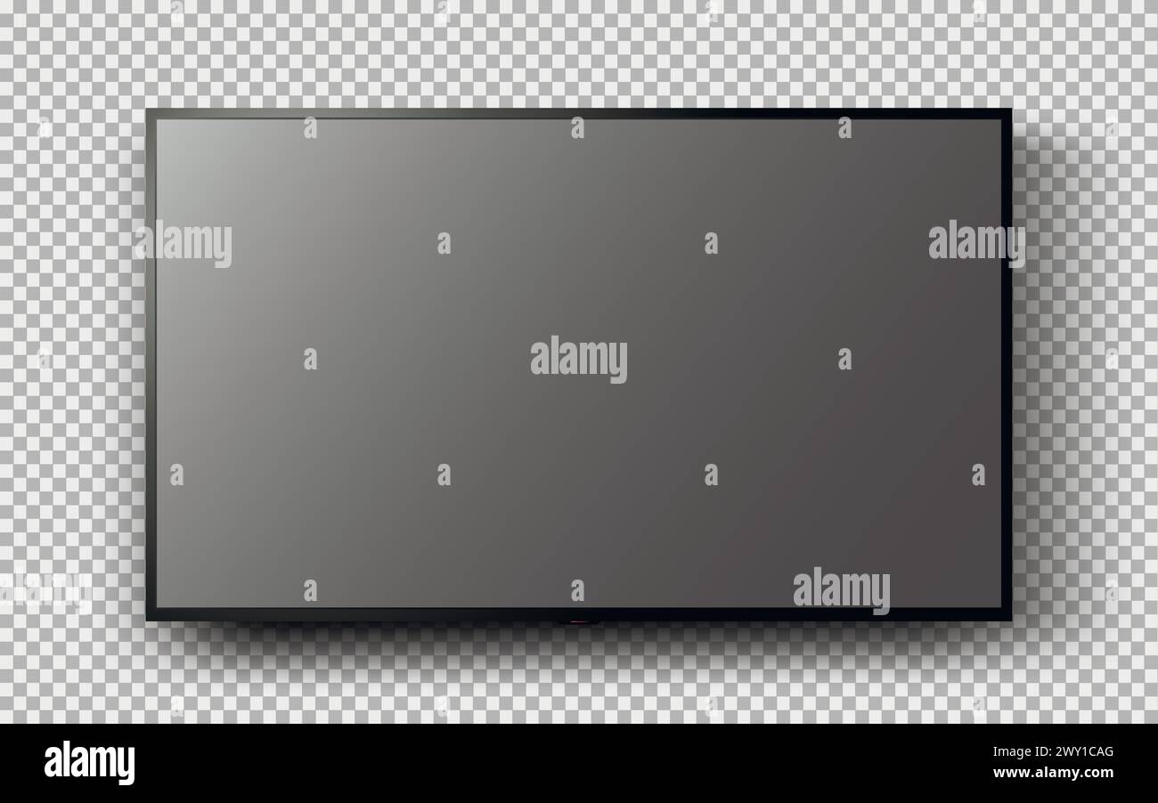 Modern TV with blank screen isolated on transparent background. Vector ...