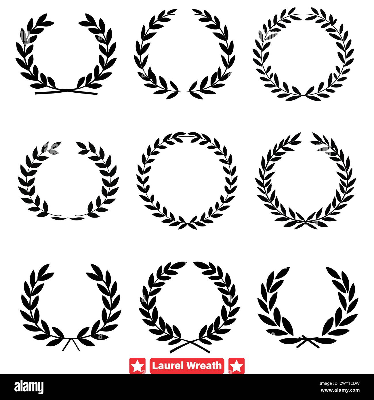 Iconic Laurel Wreath Vector Set Emblematic Symbols for Premium Artistry Stock Vector Image & Art ...