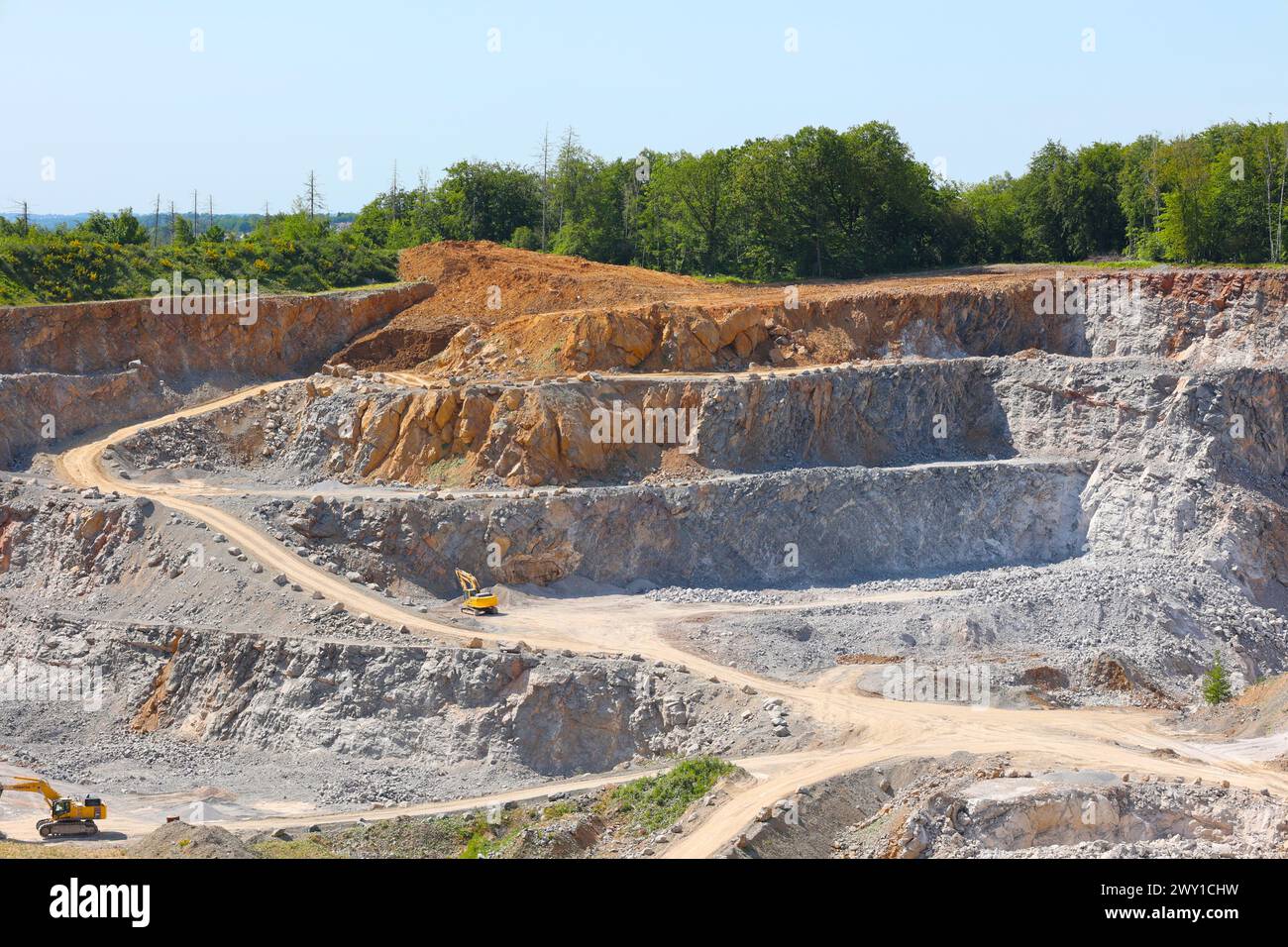 a quarry, in the photo a quarry and a blue sky in the background Stock ...