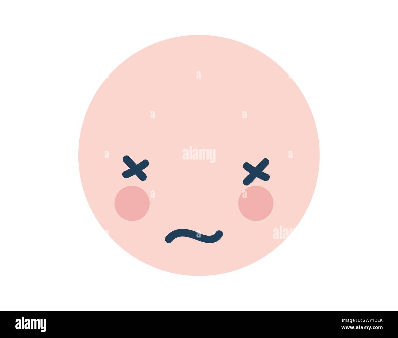 Pink tired round Emoji Icon. Object Symbol flat Vector Art. Cartoon ...