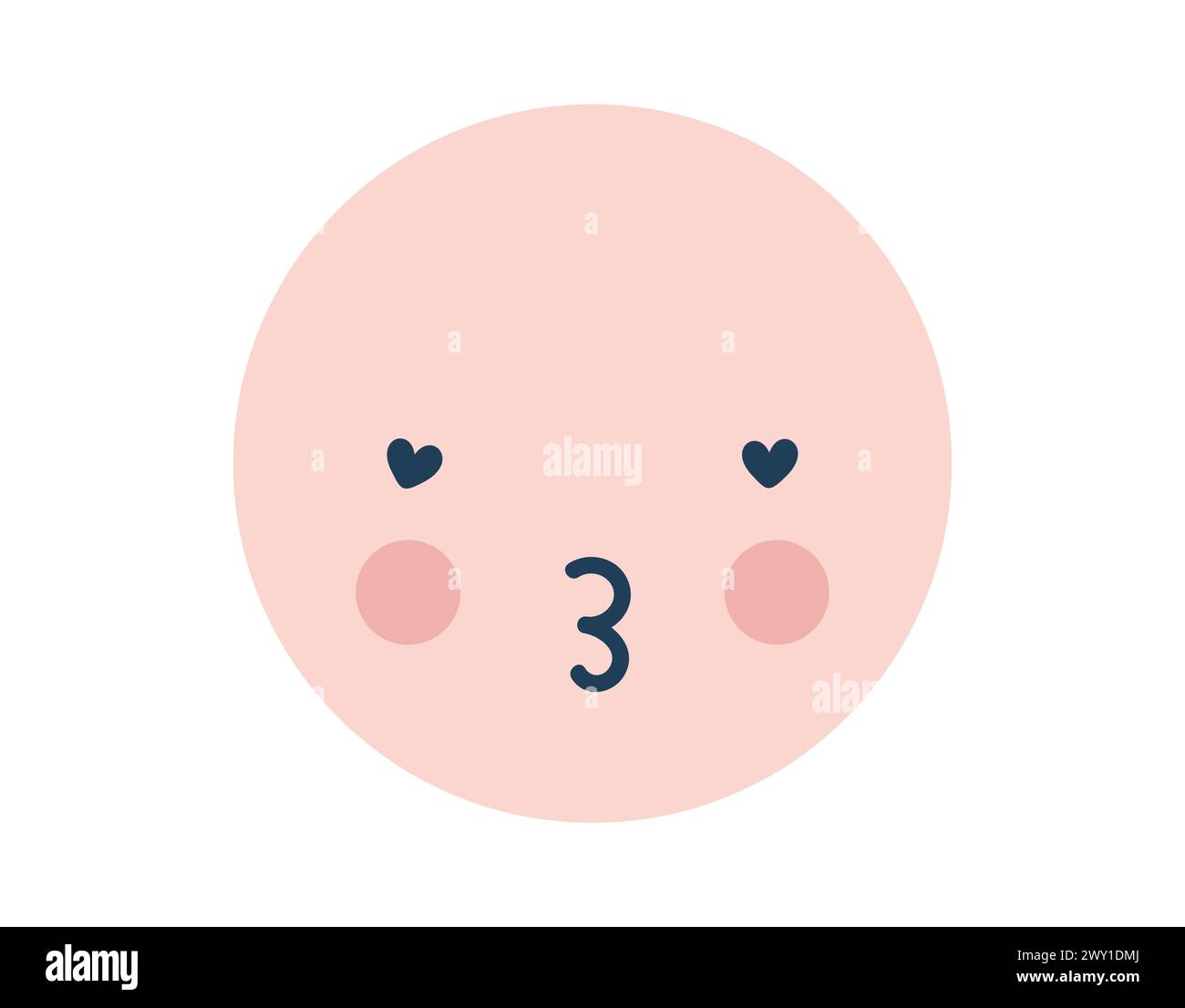Pink happy kiss Love Emoji Icon. Object Symbol flat Vector Art. Cartoon ...
