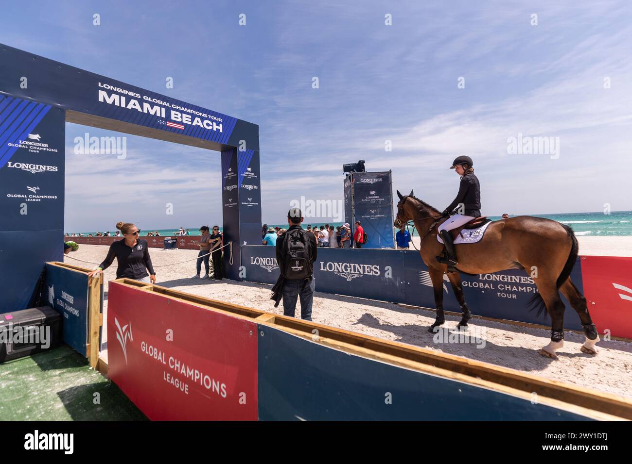 Miami Beach, USA - April 3, 2024. Opening day of the Longines Global ...
