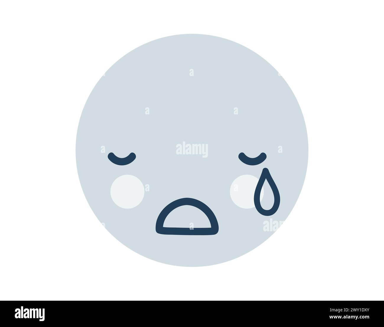 Blue crying round Emoji Icon. Object Symbol flat Vector Art. Cartoon ...