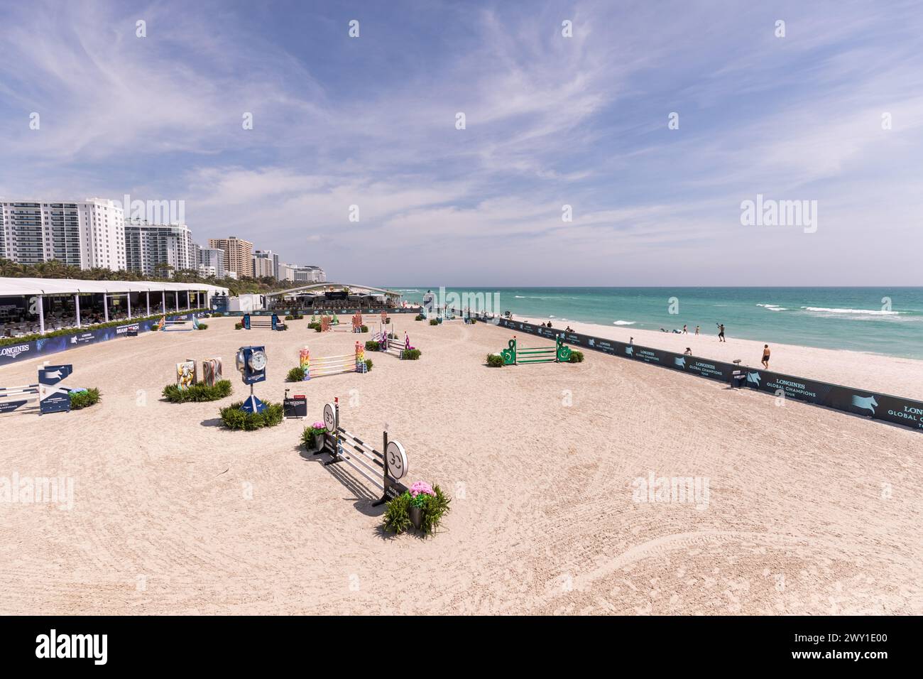 Miami Beach, USA - April 3, 2024. Opening day of the Longines Global ...