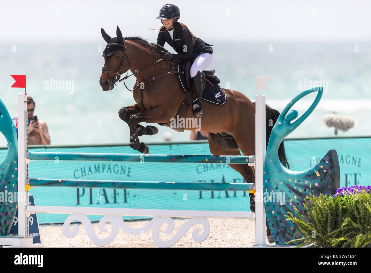 Miami Beach, USA - April 3, 2024. Opening day of the Longines Global ...