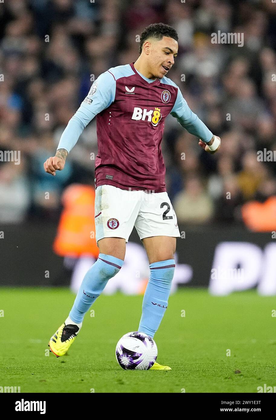 Aston Villa's Morgan Rogers during the Premier League match at Villa Park, Birmingham. Picture ...