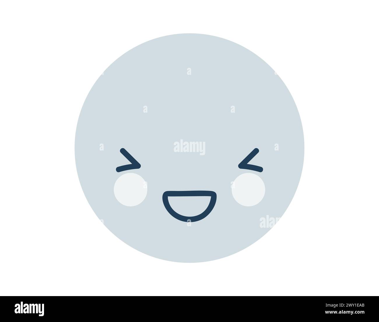 Blue laughing round Emoji Icon. Object Symbol flat Vector Art. Cartoon ...