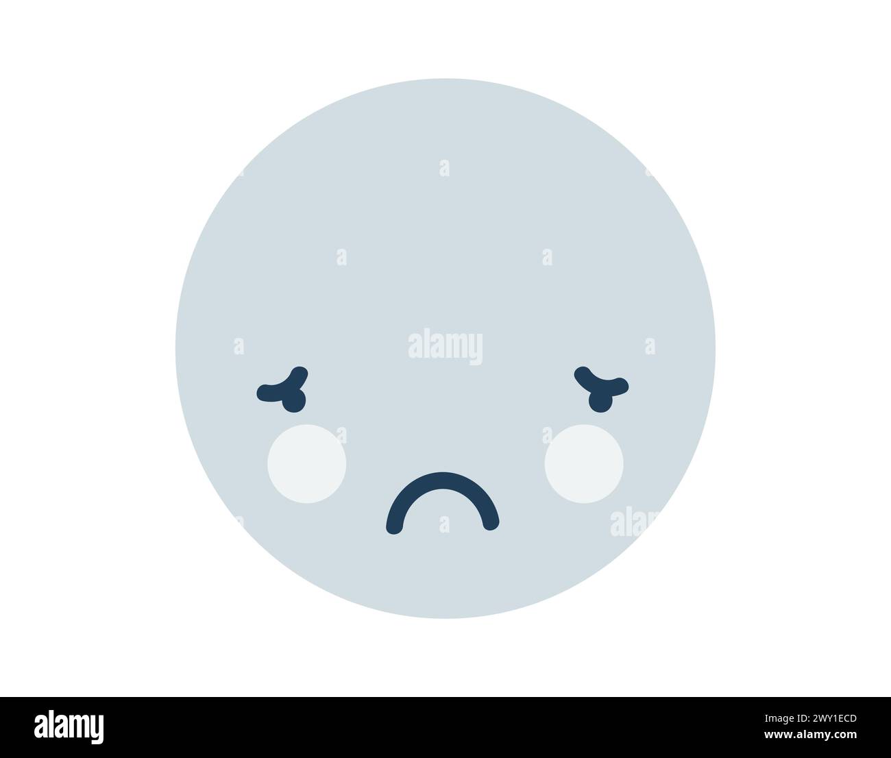 Blue sad round Emoji Icon. Object Symbol flat Vector Art. Cartoon ...