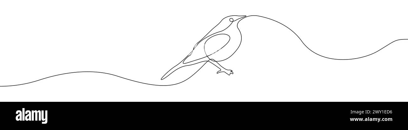 One line Bird icon vector background. Bird icon. Continuous outline of ...