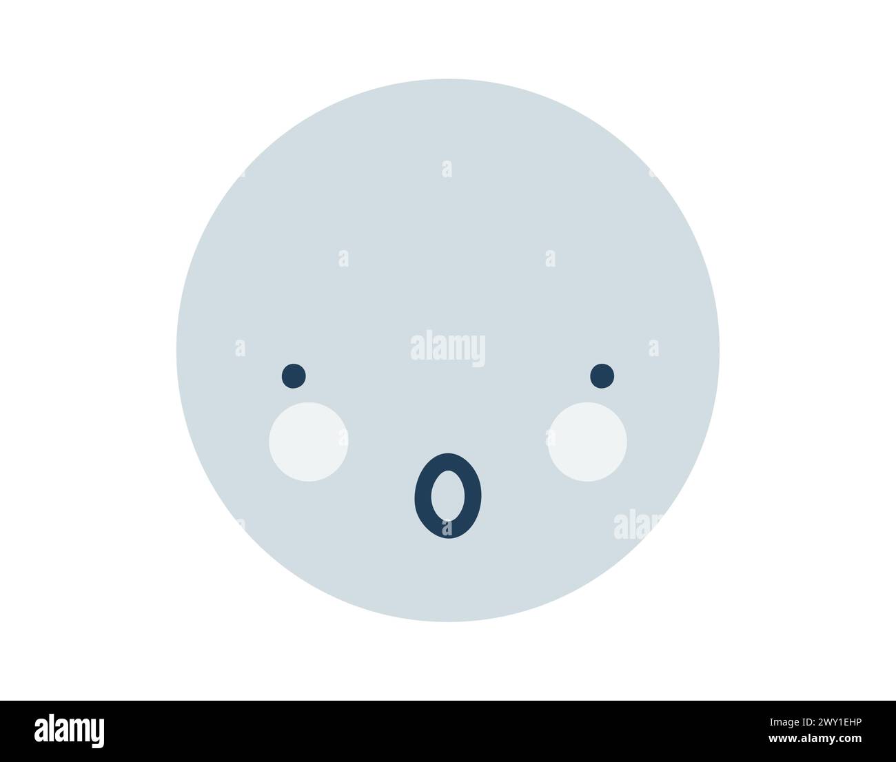 Blue excited round Emoji Icon. Object Symbol flat Vector Art. Cartoon ...