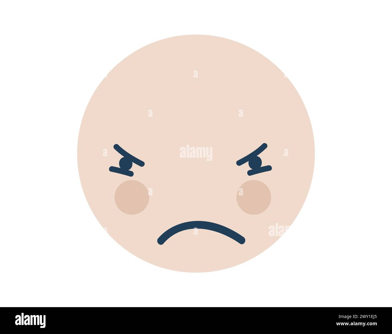Beige jealous round Emoji Icon. Object Symbol flat Vector Art. Cartoon ...