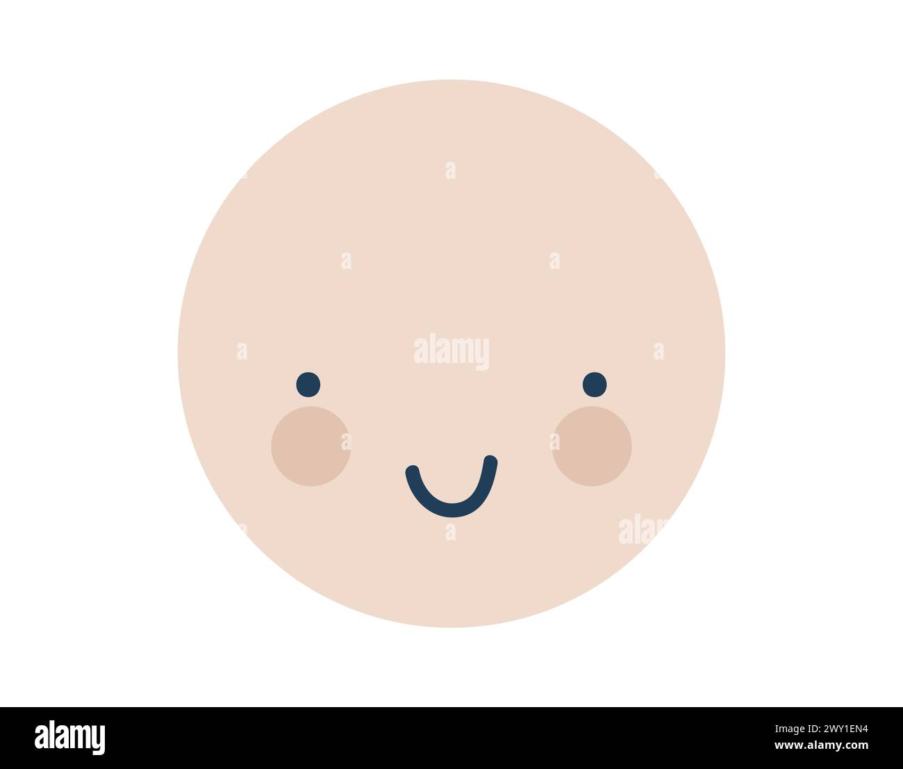 Beige happy round Love Emoji Icon. Object Symbol flat Vector Art ...