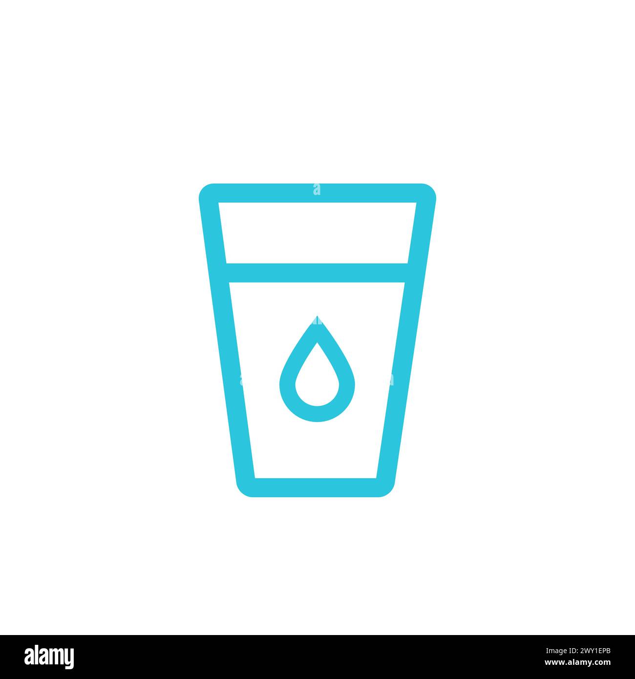 Water. Glass of water isolated on white background. From blue icon set ...