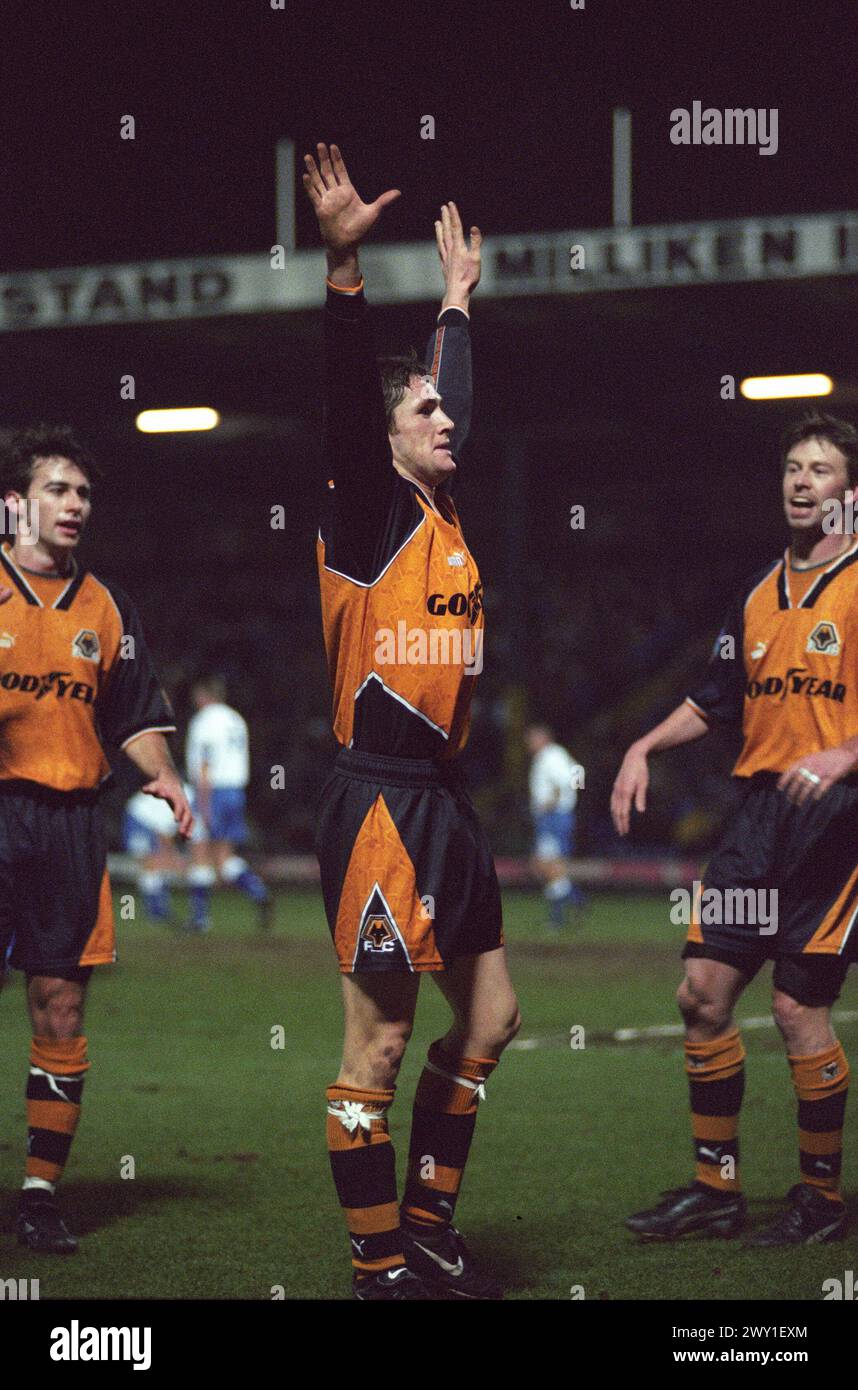 Bury V Wolverhampton Wanderers at Gigg Lane 27/1/98 1-3 Robbie Keane ...
