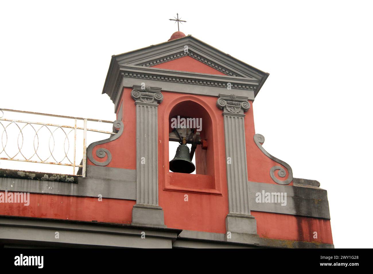 Meta, Italy. Bell gable on the chapel of the 18th century Palazzo ...