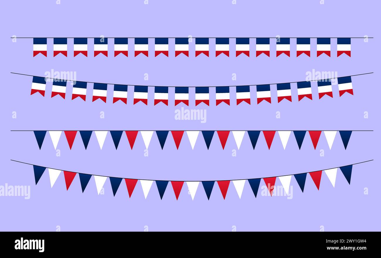 France hanging flags. French national bunting, garland, streamer vector ...