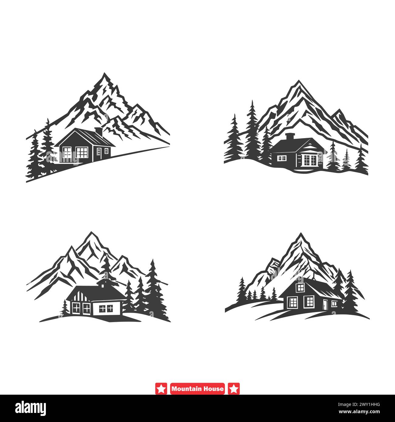 Escape to lodge Stock Vector Images - Alamy