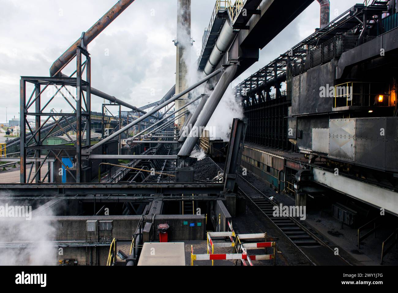 Heavy Industry Steel Plant IJmuiden, Netherlands. Dutch TATA Steel ...
