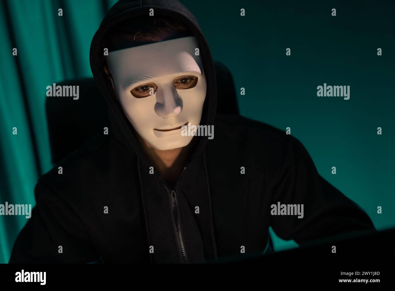 White Criminal Anonymous Mask Installing Coding Password Encryption By Programming Hack Trying 3867