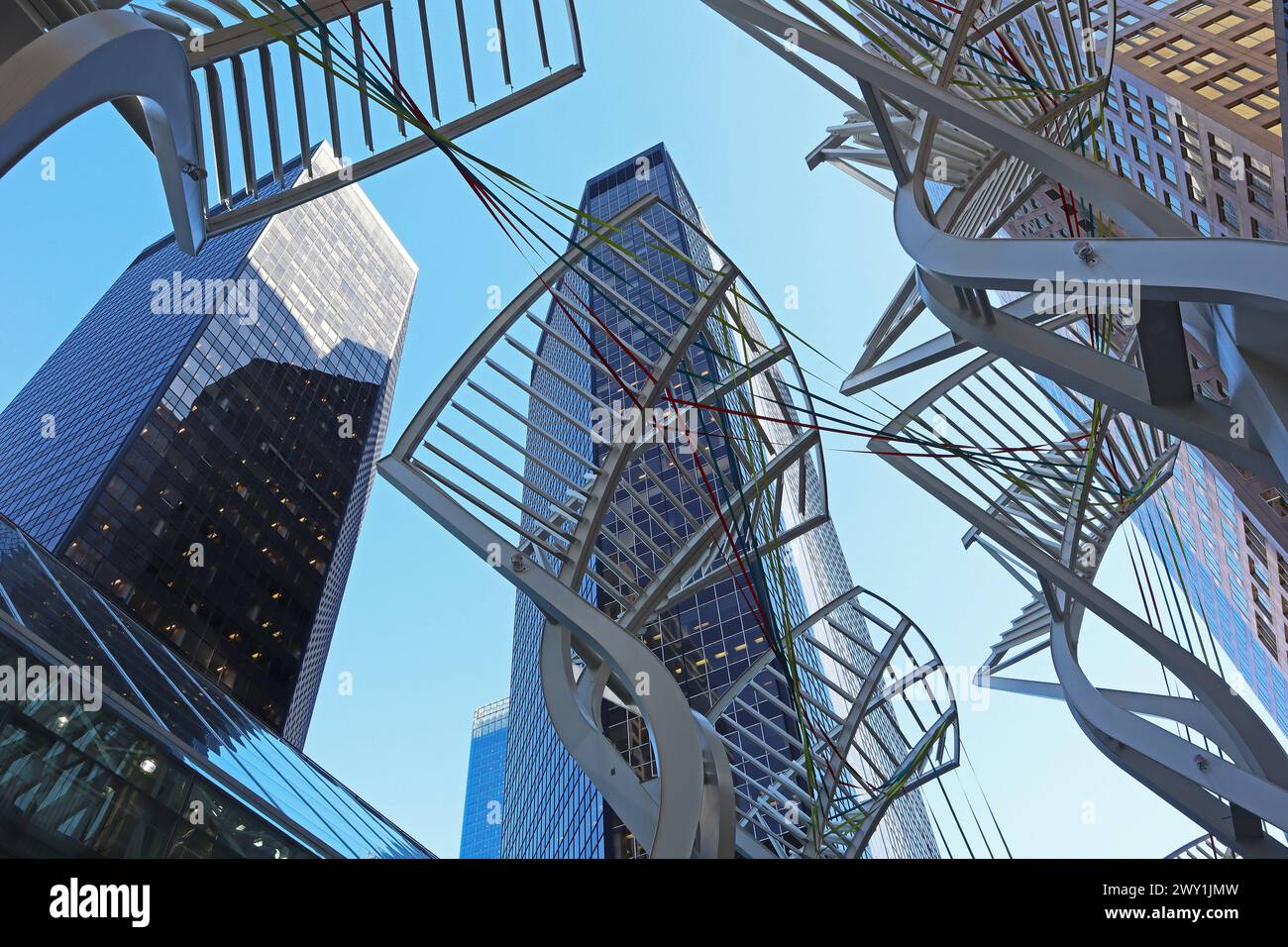 Modern architecture of the central pedestrian street of Calgary in ...